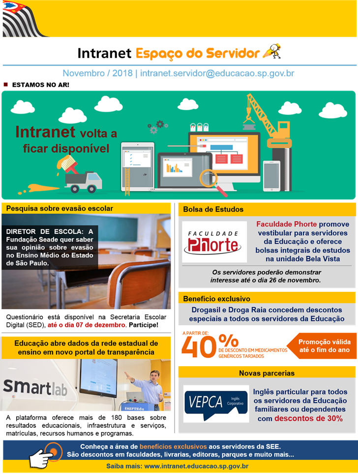 INFORMATIVO INTRANET – NOVEMBRO/2018. – Unidade Regional de Ensino ...